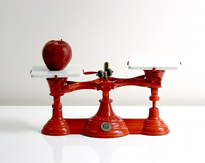 Antique Bright Red Troemner Cast Iron General Store Balance Scale - Etsy