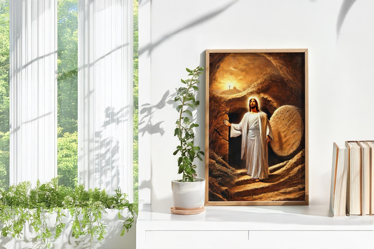 He is Risen | the Tomb is Empty | Jesus Leaving the Garden Tomb | Print ...