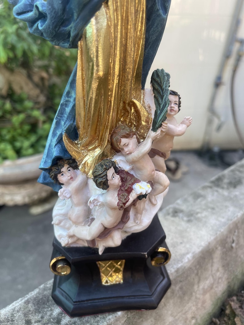 Immaculate Conception With Angels Statue 36 Cm | Hand-painted ...