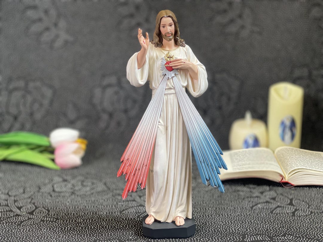 Divine Mercy Jesus Statues 15cm - 25cm | Hand-painted Composite Statue ...
