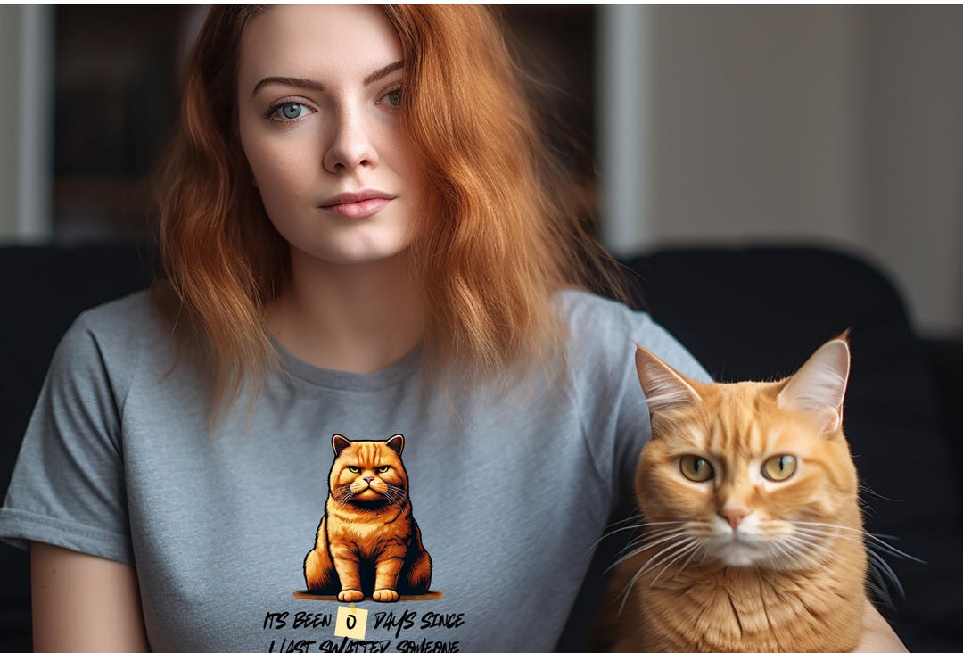 Orange Funny Cat Bad Kitty Silly Deadpan Joke - Etsy