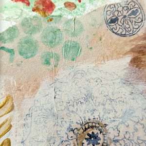 Original Abstract Flower Collage, Small Original Art, Affordable ...