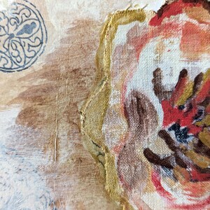 Original Abstract Flower Collage, Small Original Art, Affordable ...