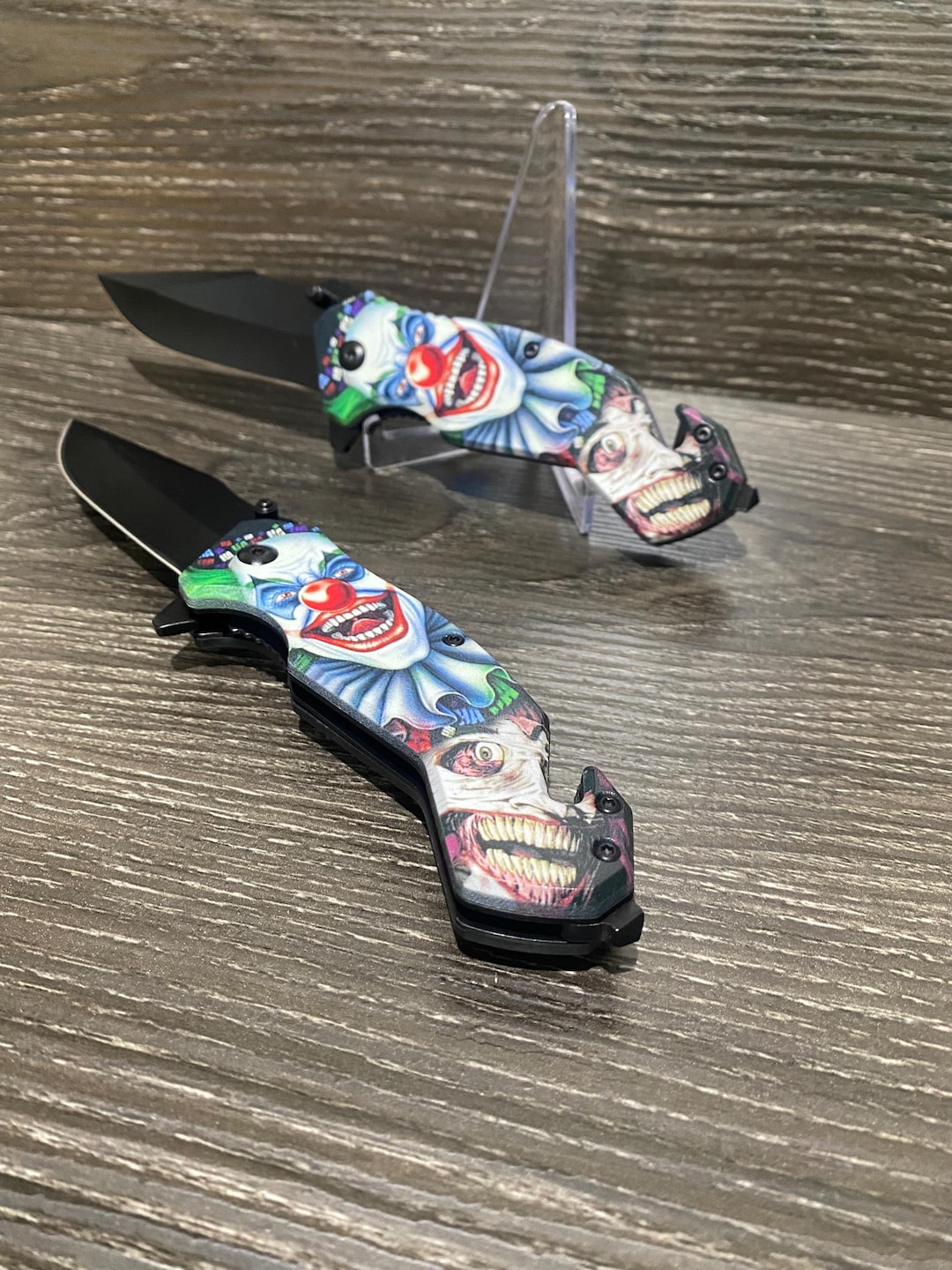 Evil Clown Spring Assisted Hunting Knife Halloween - Etsy