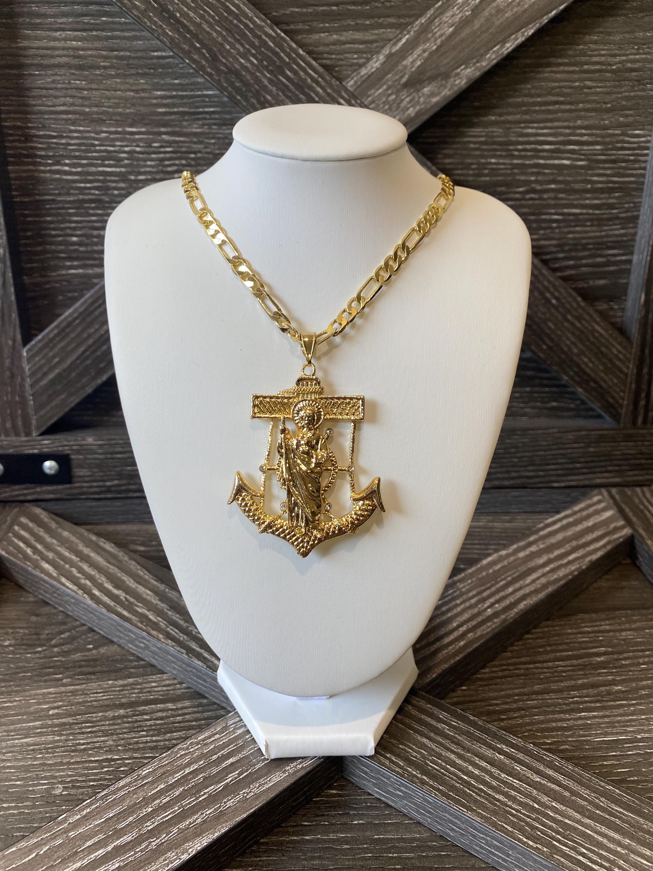 San Judas Tadeo Anchor Pendant Necklace: Religious Gift - Etsy