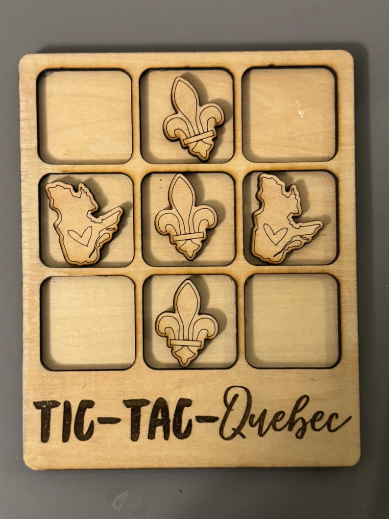 “tic-tac-québec” Engraved Wooden Game - Etsy