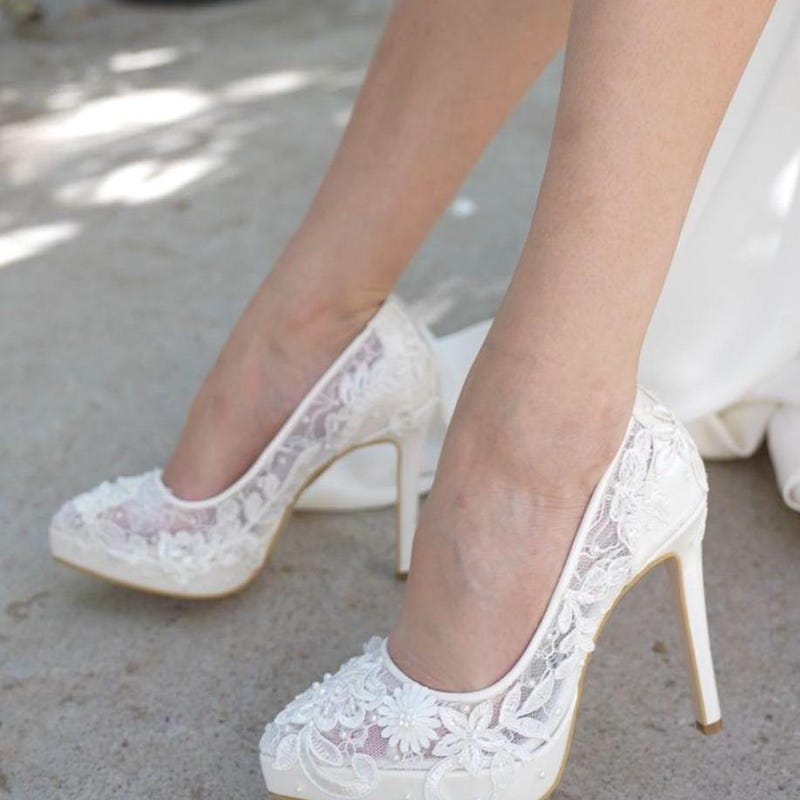 Bridal Shoes Mini Heel - Etsy UK