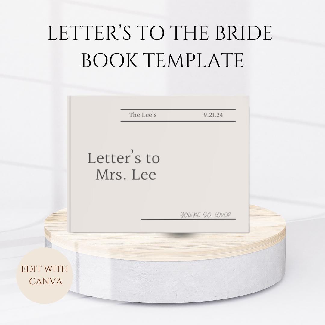 Letters to the Bride Book Template: Customizable Wedding Keepsake ...