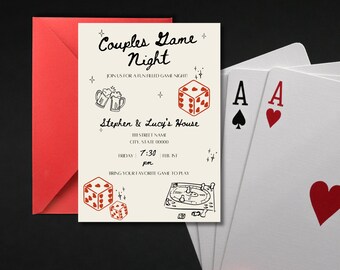 Couples Game Night Editable Invitation Customizable Invite Template ...