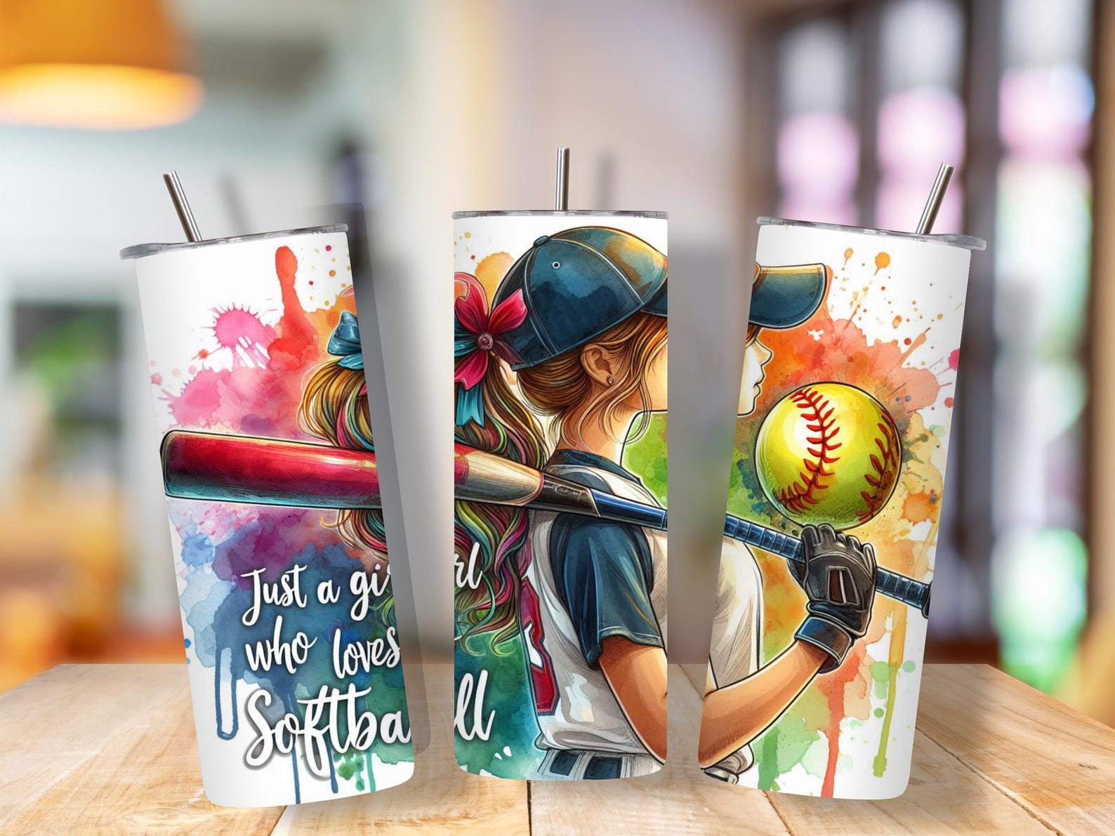 Softball Tumbler Wrap: Girl's Sports PNG Design (digital Download) - Etsy