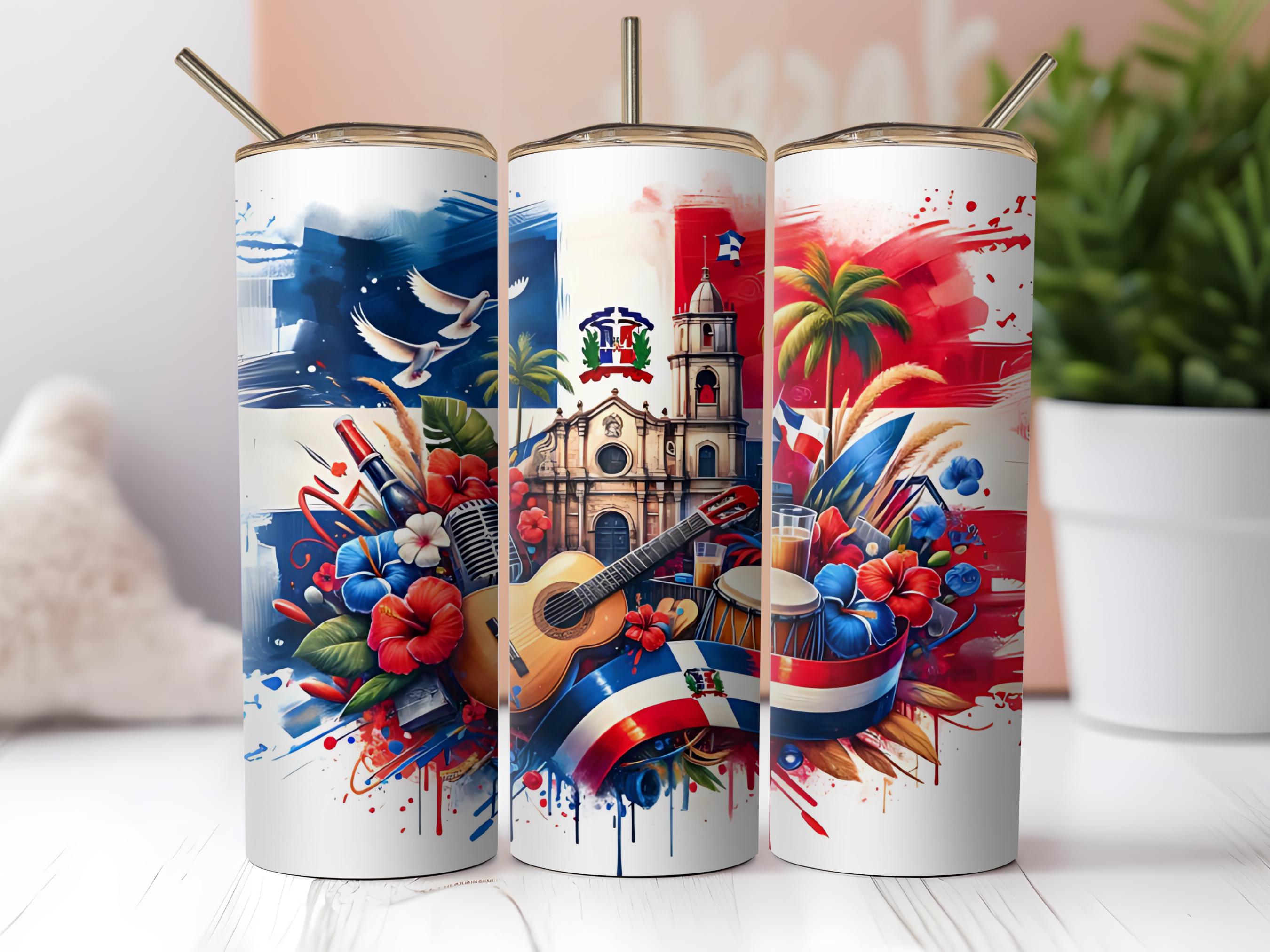 Dominican Republic Flag Tumbler Wrap: 20oz Skinny Sublimation (digital ...