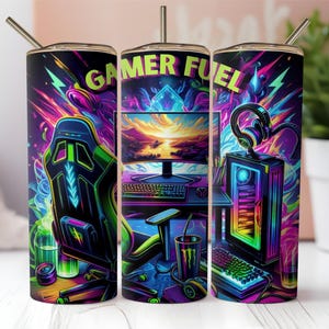 Gamer Fuel Tumbler Wrap: PC Gaming Sublimation Design (digital Download ...