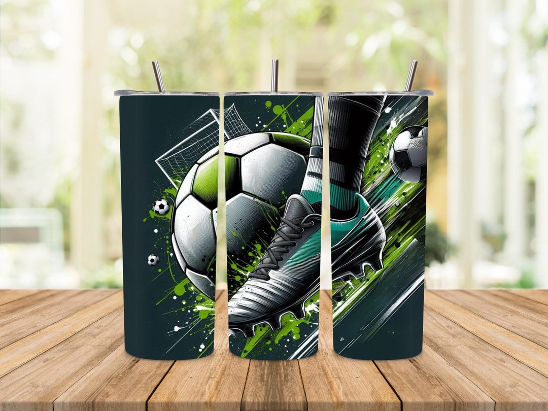 Dynamic Soccer Art Print – Football Boot & Ball With Lively Green ...