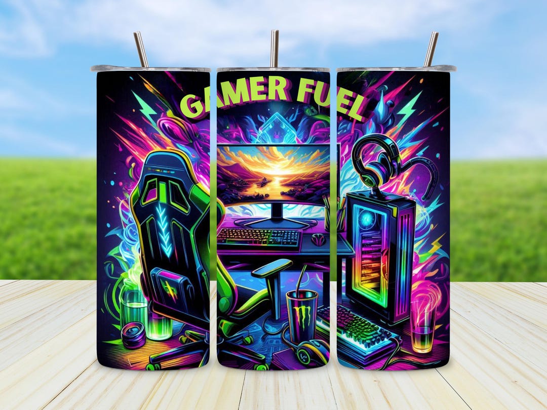 Gamer Fuel Tumbler Wrap: PC Gaming Sublimation Design (digital Download ...