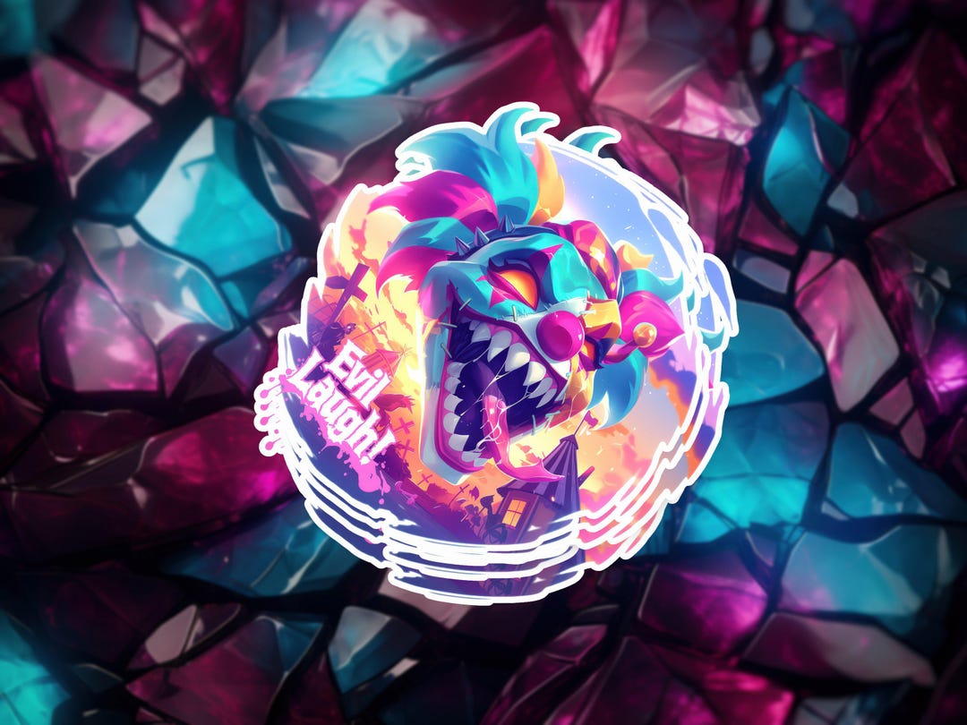 Scary Halloween Clown Laugh Sticker Creepy Clown Face Sticker Evil ...