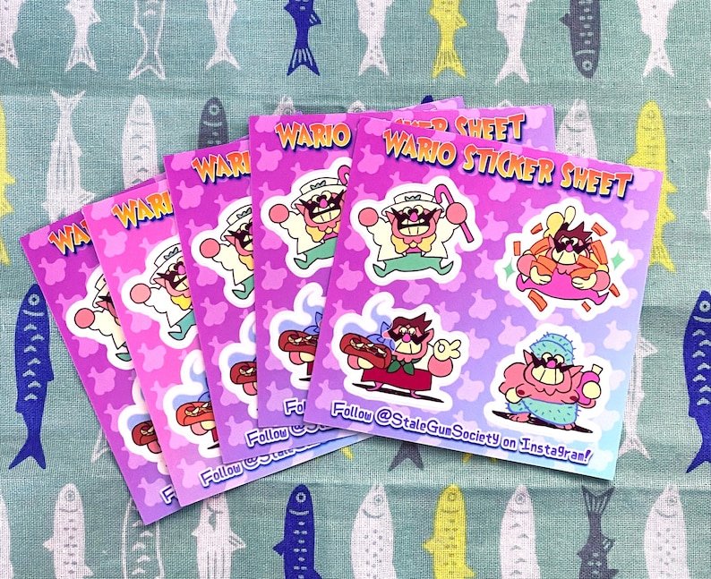 Wario Sticker Sheet - Etsy