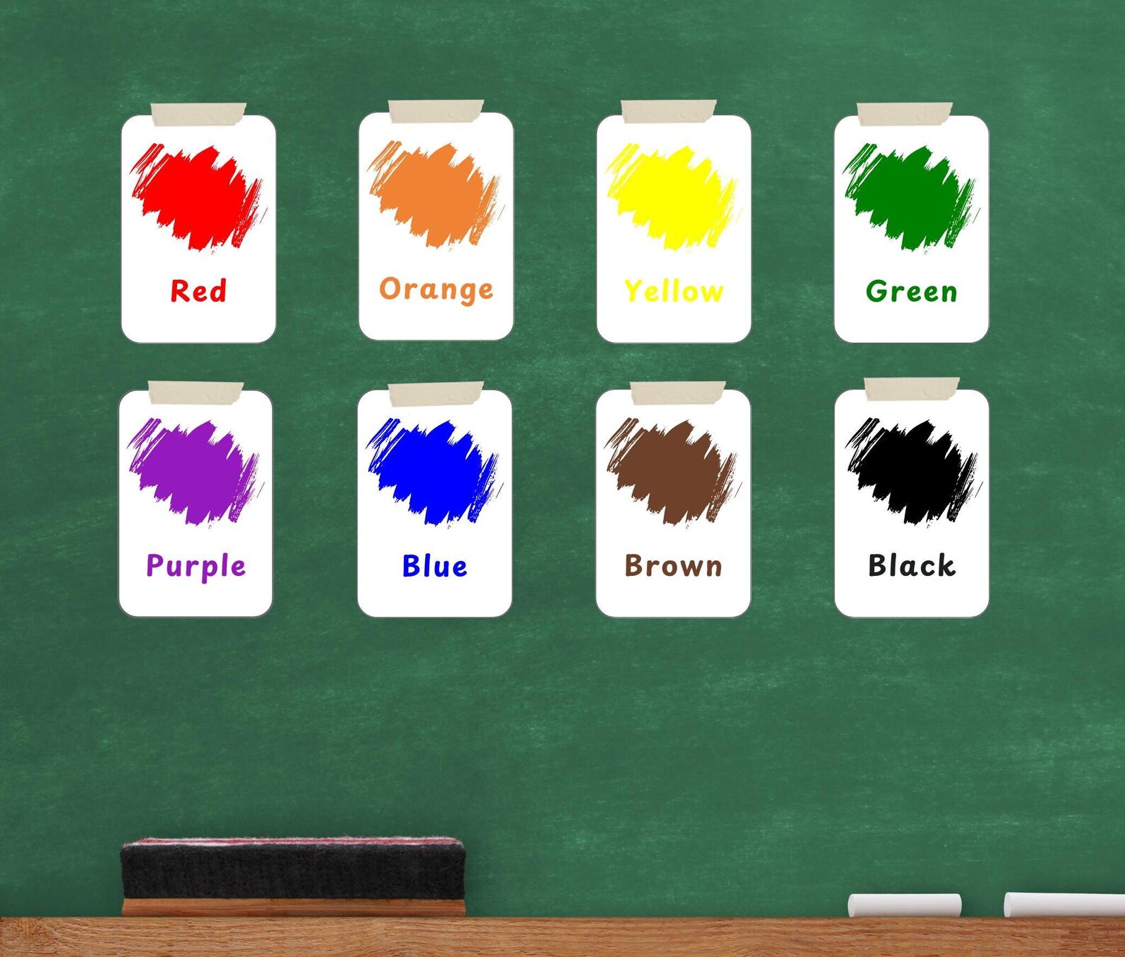 Flashcards Kids Color Matching Flashcards Preschool Learning Flashcards ...