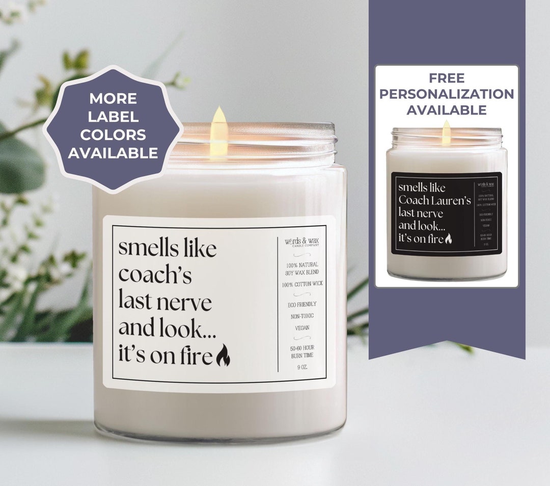 Custom Last Nerve Candle for Her, Coach Gift, Personalized Gift for ...