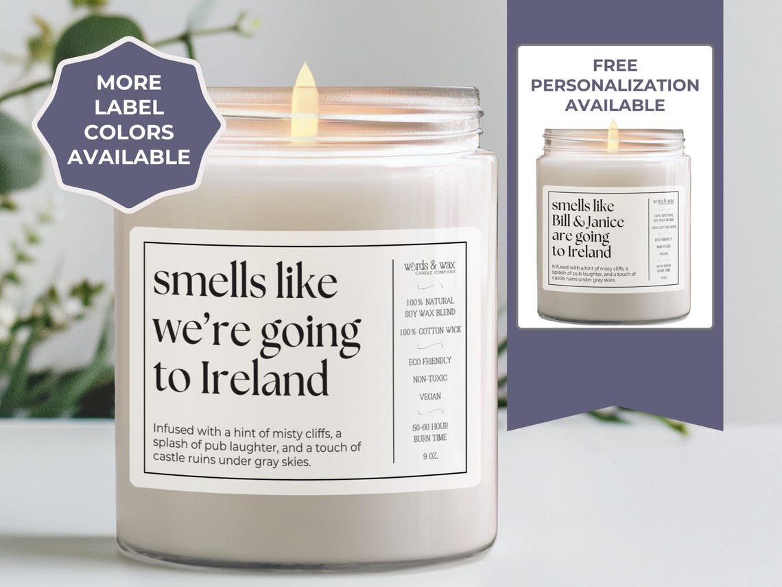 Trip to Ireland Candle, Customizable Ireland Candle, Ireland Surprise ...