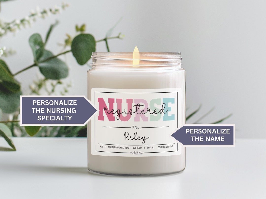Personalized Nurse Gift, Custom Candle for RN, Gifts for Nurse ...