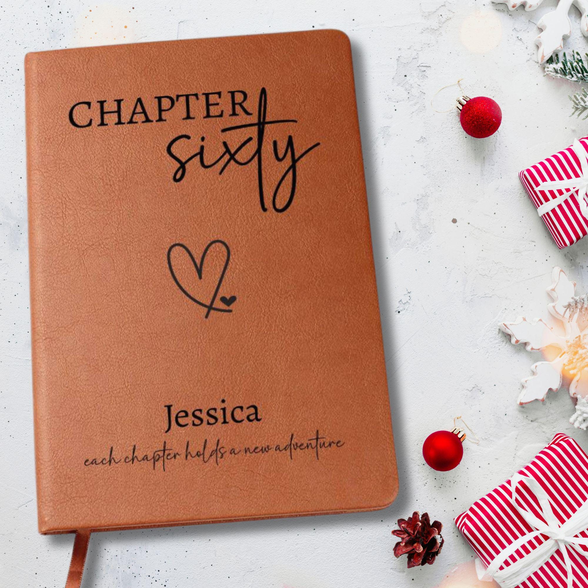 Custom 60th Birthday Gift for Her, Chapter 60 Leather Journal ...