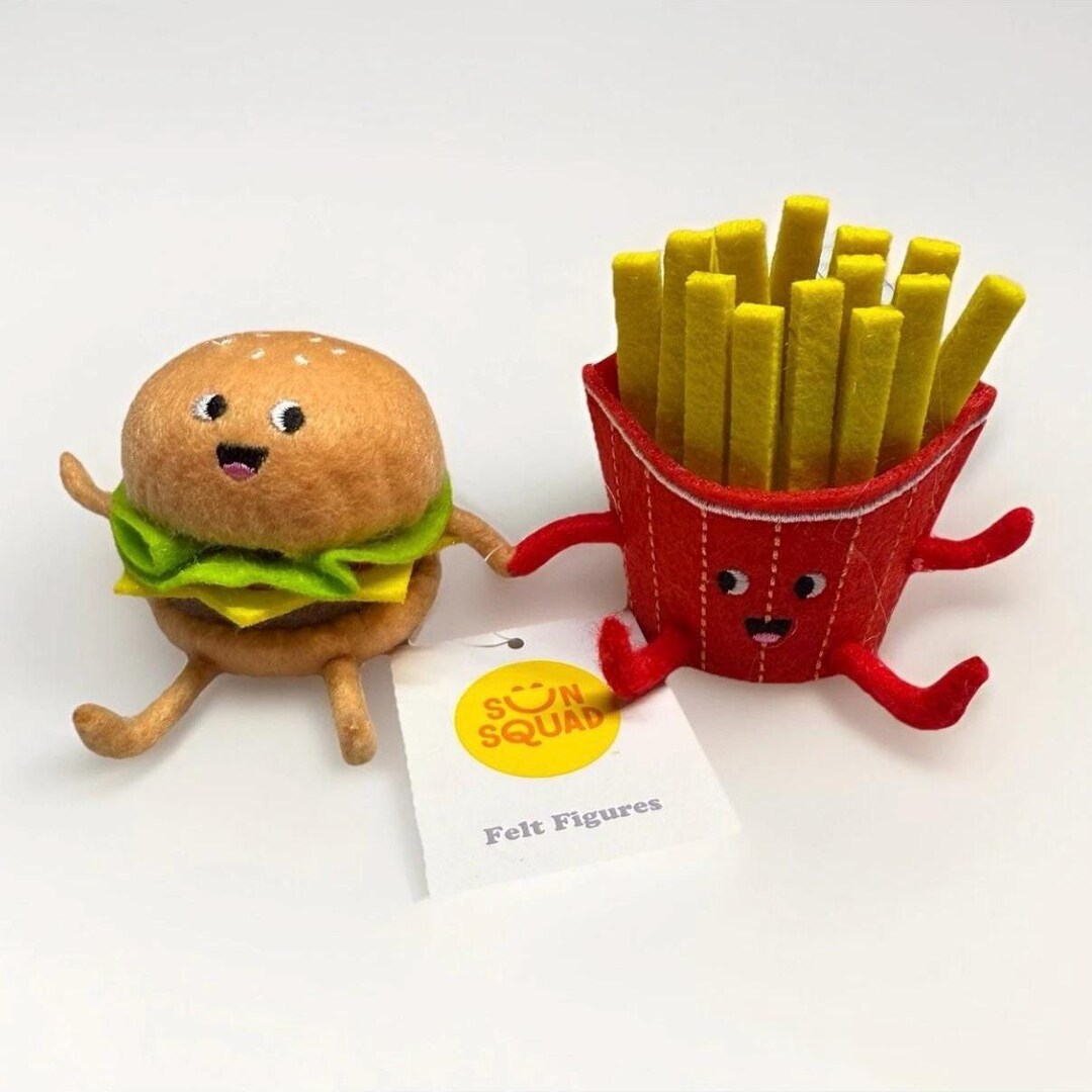 Felt Plush Cheeseburger and Fries Sun Squad Novelty - Etsy