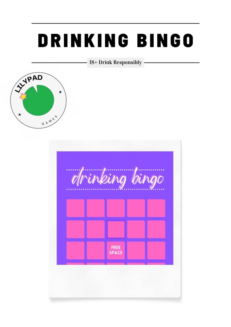 Drinking BINGO Party Game 18 Party Game for Family and Friends - Etsy