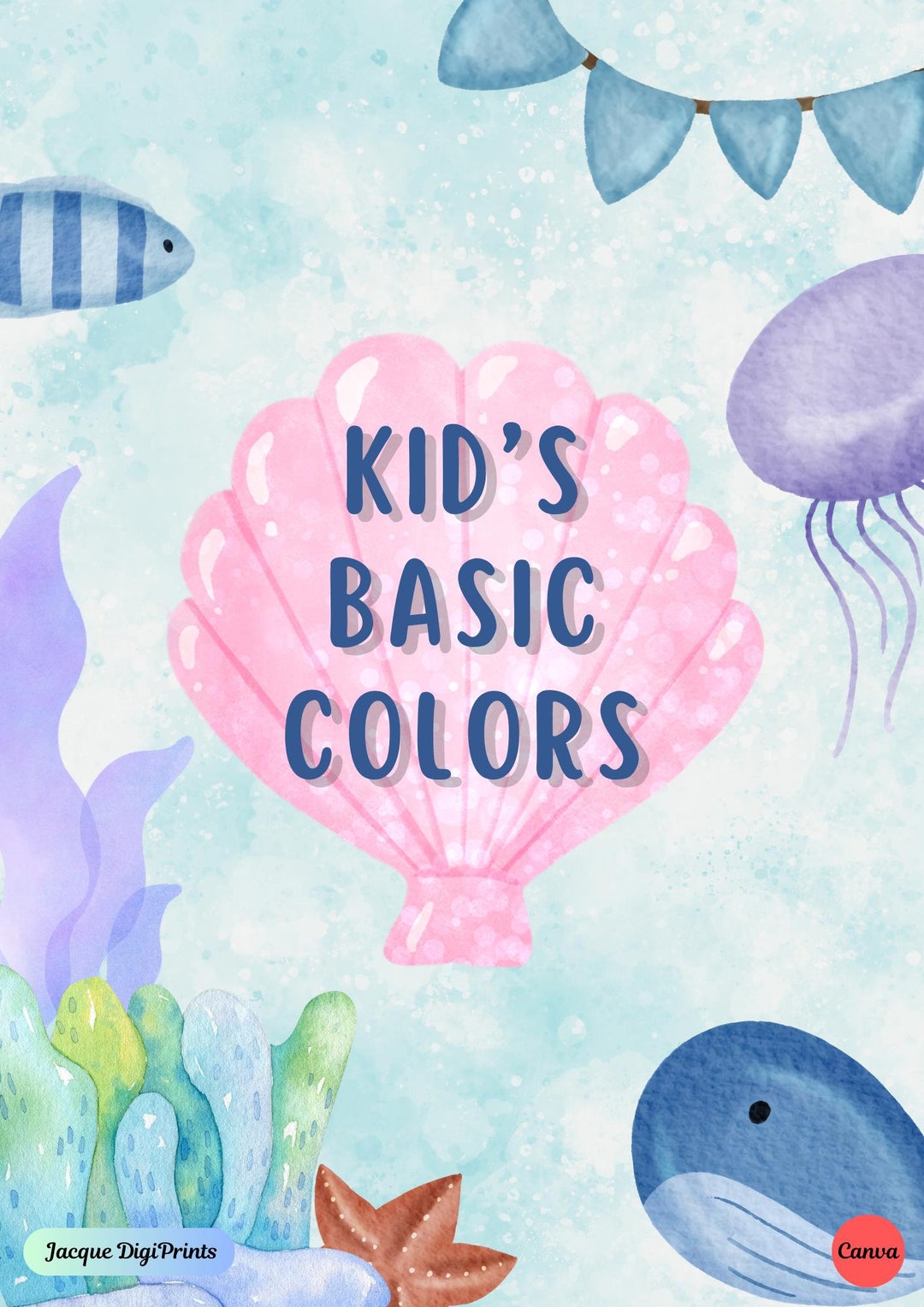 9 Easy Coloring Pages for Kids, Basic Colors for Kids, Preschoolers ...