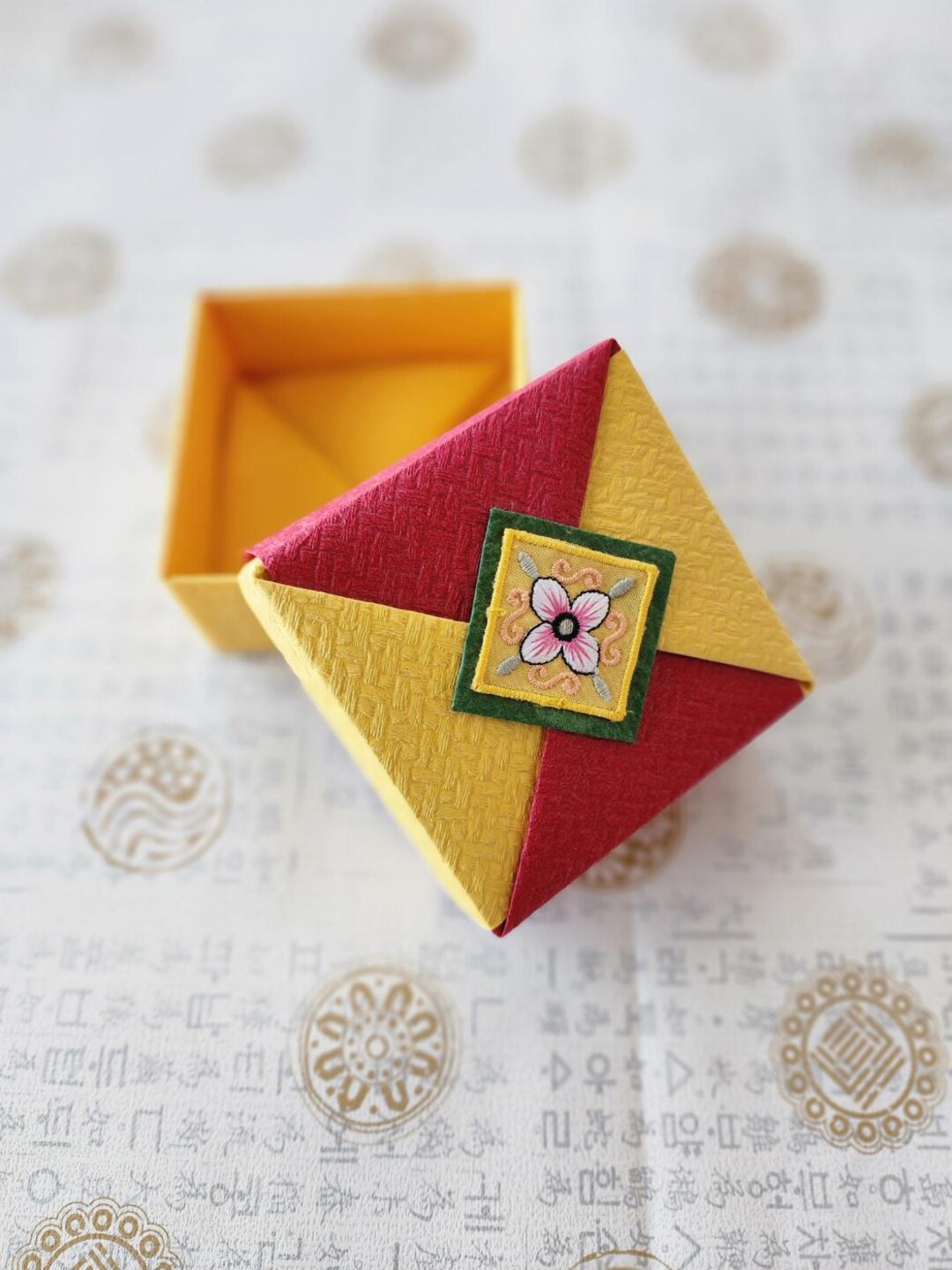 Korean Paper Origami Handmade Box Yellow/red - Etsy
