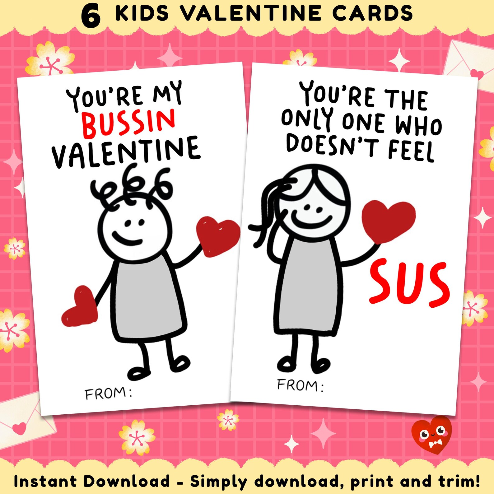 Slang Kids Valentines Day Cards - Funny Printable Tween & Teen School ...