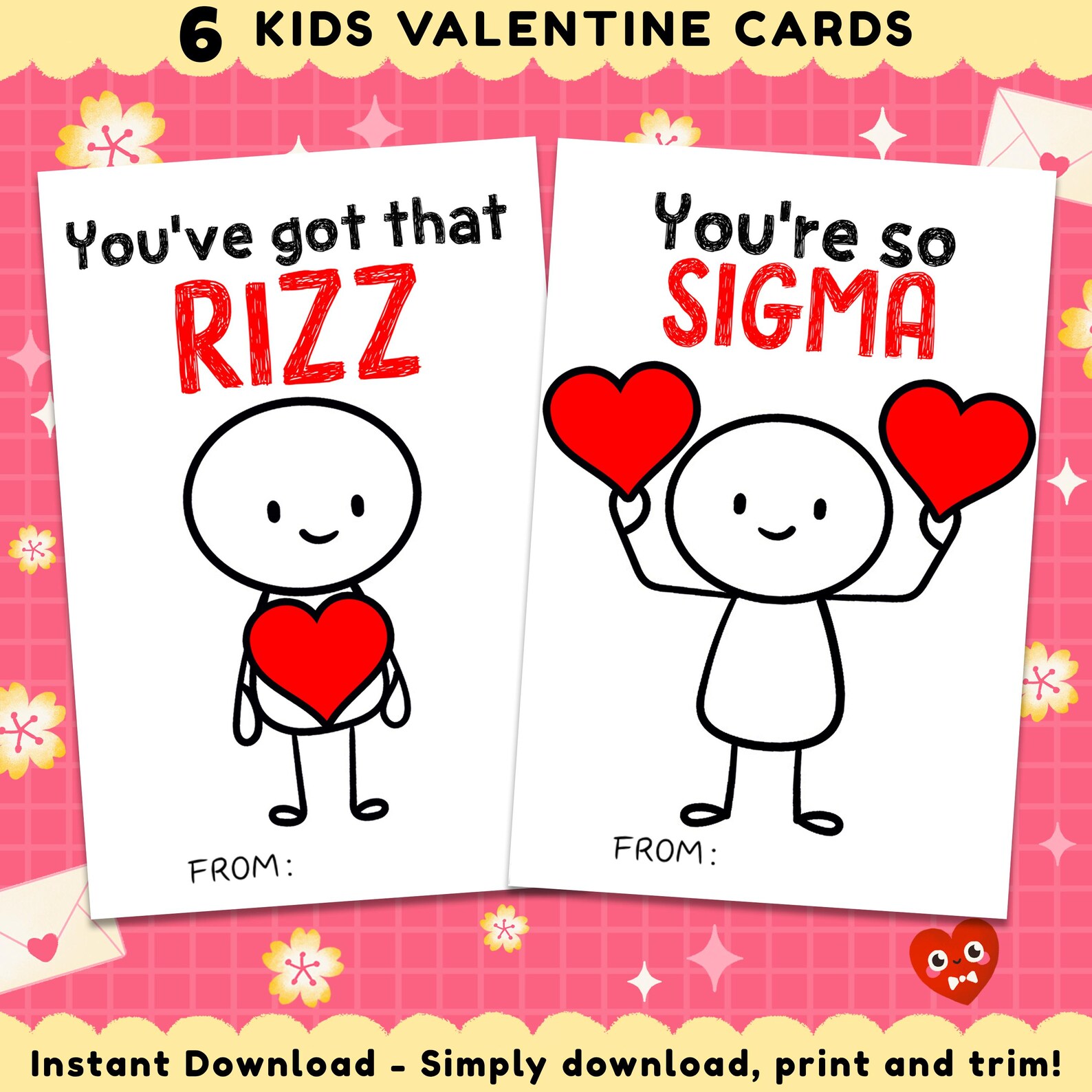 Slang Kids Valentines Day Cards - Funny Printable Tween & Teen School ...