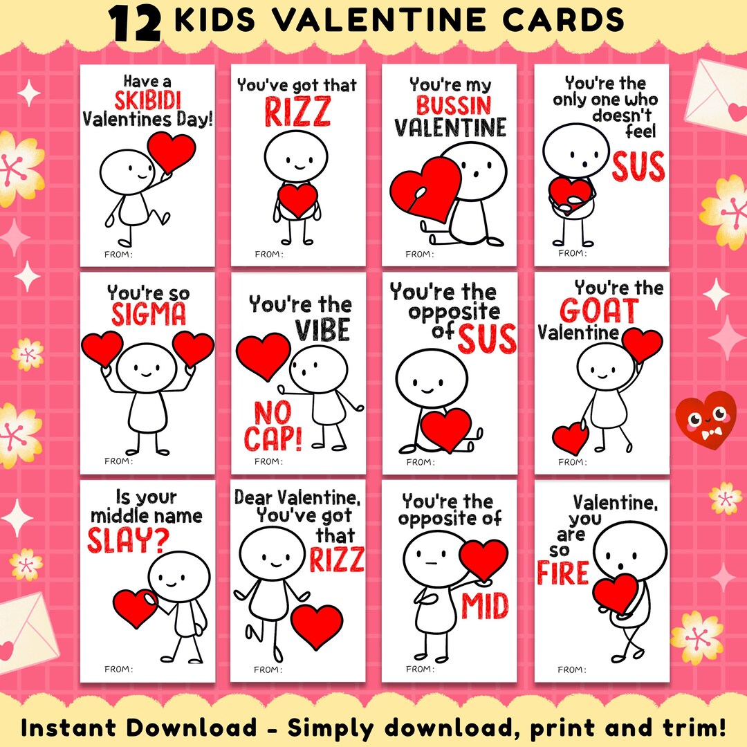 Kids Slang Valentines Day Cards (12) - Funny Printable Tween & Teen ...