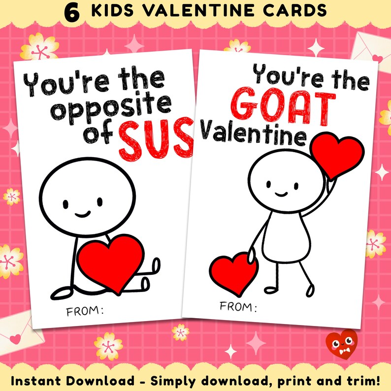 Slang Kids Valentines Day Cards - Funny Printable Tween Teen Valentines ...