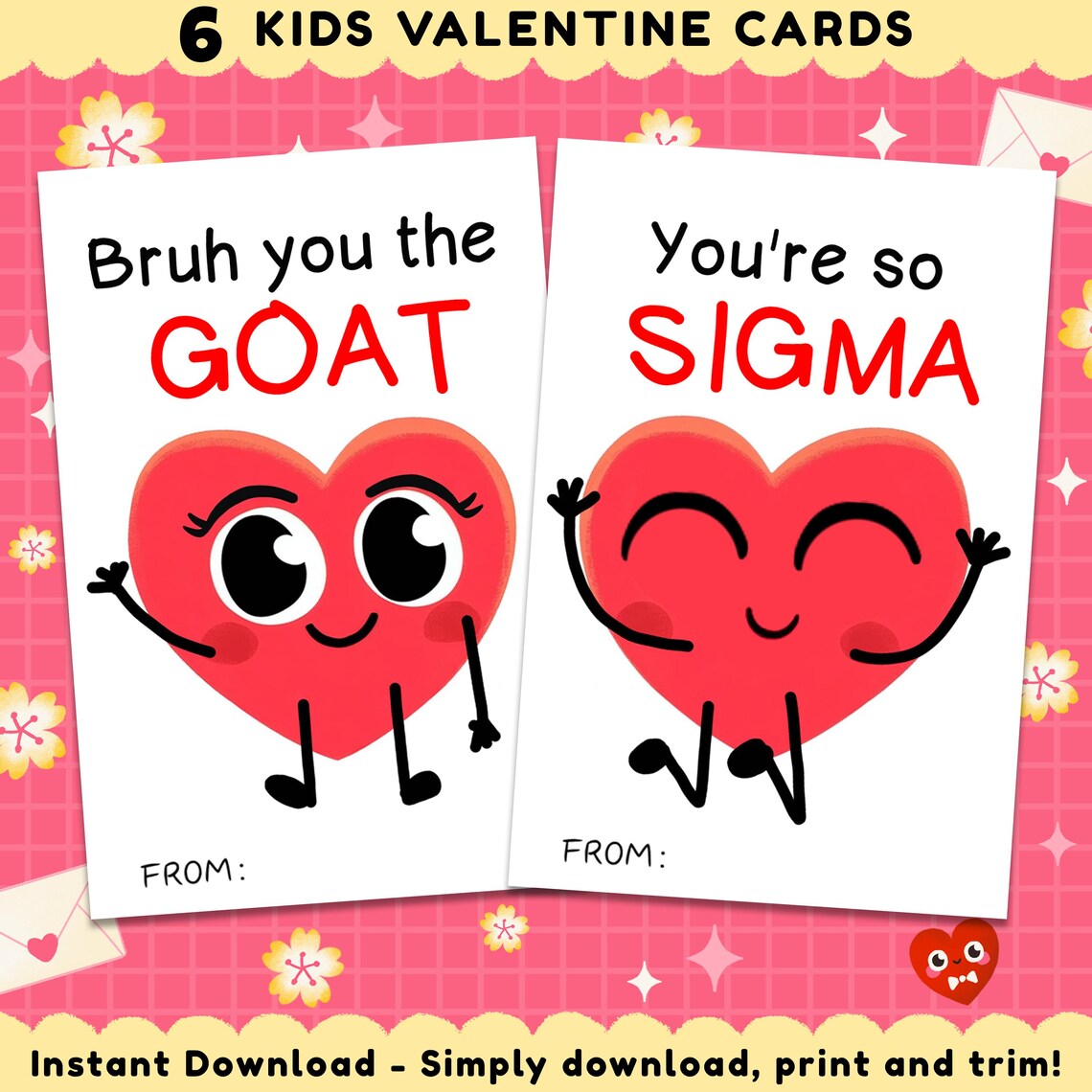 Slang Kids Valentines Day Cards, Teen Tween School Valentine's, Funny ...