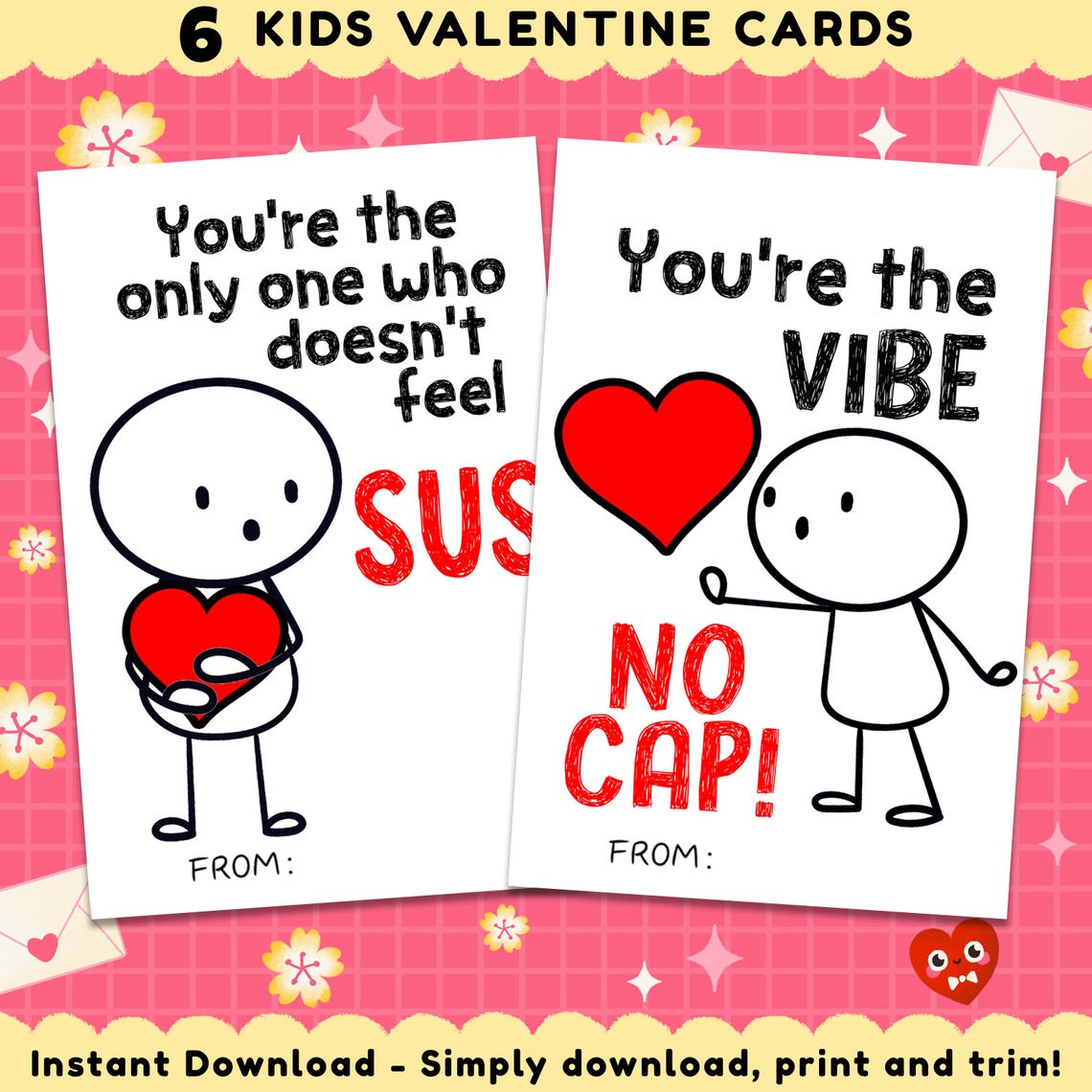 Slang Kids Valentines Day Cards - Funny Printable Tween & Teen School ...