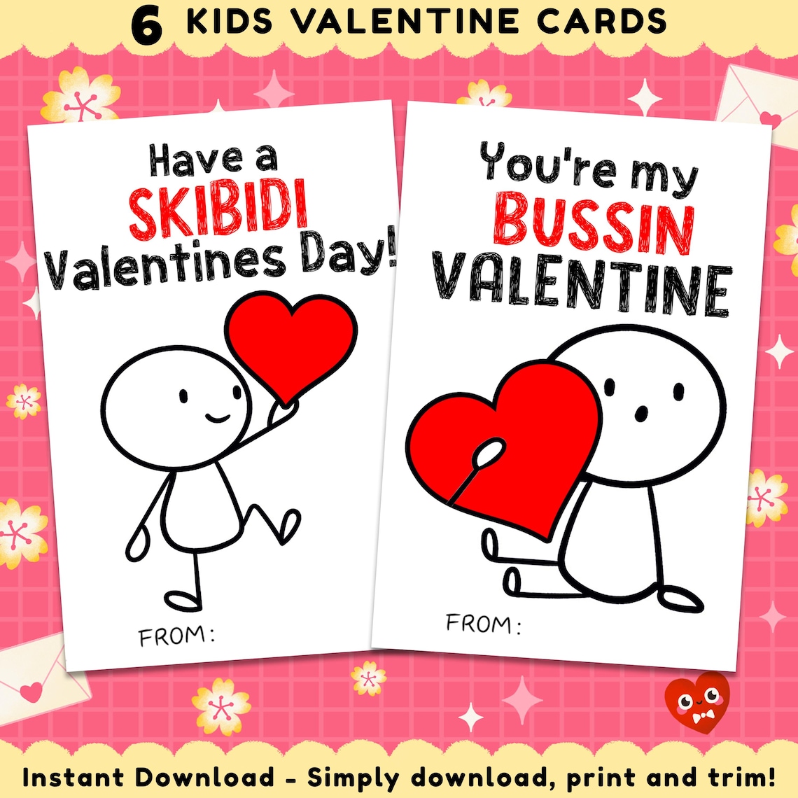 Slang Kids Valentines Day Cards - Funny Printable Tween & Teen School ...