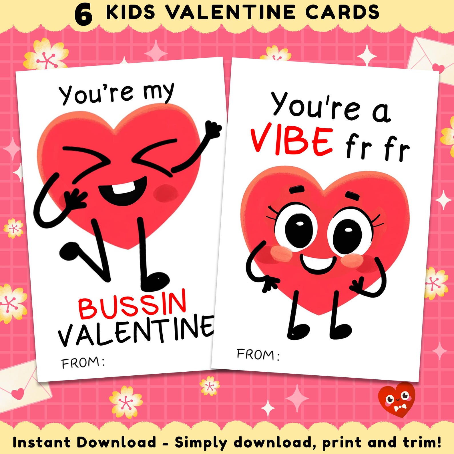 Slang Kids Valentines Day Cards, Teen Tween School Valentine's, Funny ...