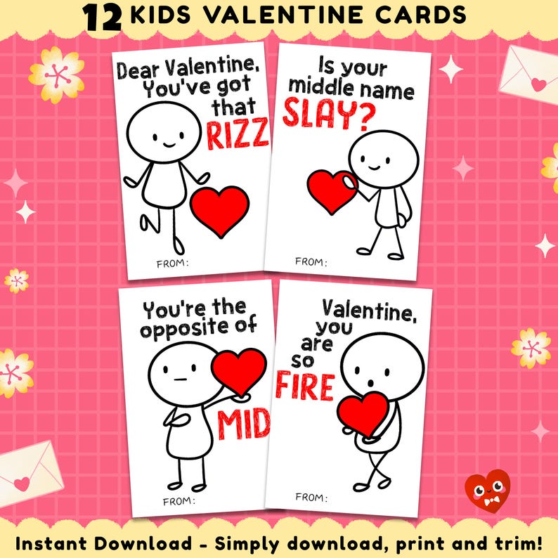 Kids Slang Valentines Day Cards (12) - Funny Printable Tween & Teen ...
