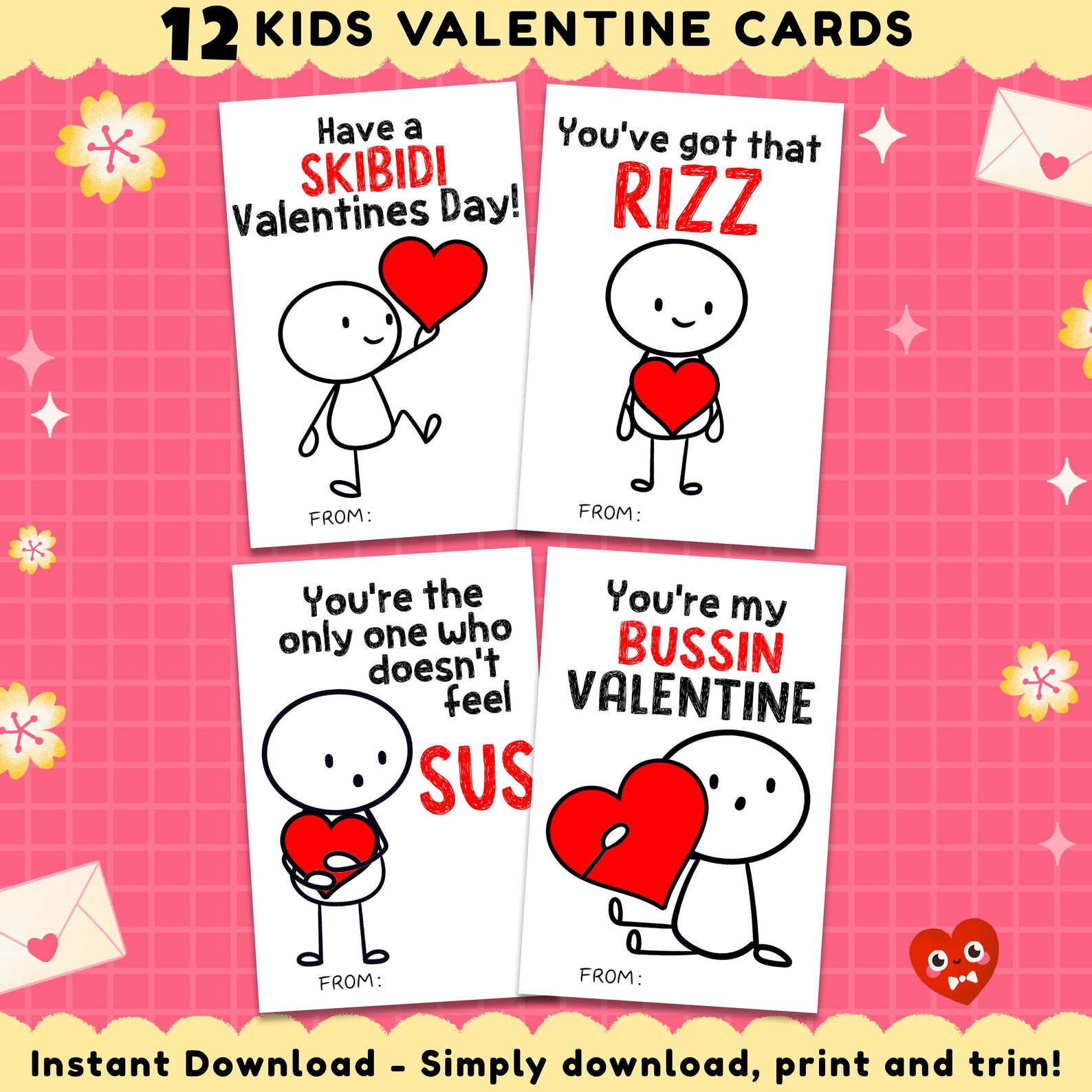 Kids Slang Valentines Day Cards (12) - Funny Printable Tween & Teen ...