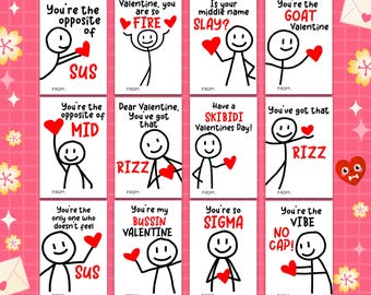 Slang Kids Valentines Day Cards - Funny Printable Tween & Teen School ...