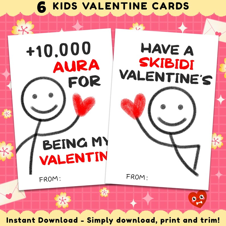 Funny Printable Tween & Teen School Valentines, Slang Kids Valentines ...