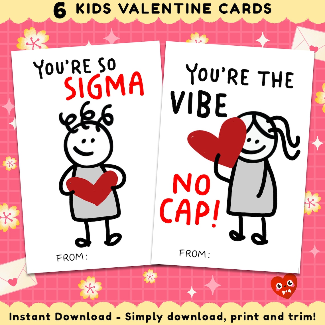Slang Kids Valentines Day Cards - Funny Printable Tween & Teen School ...