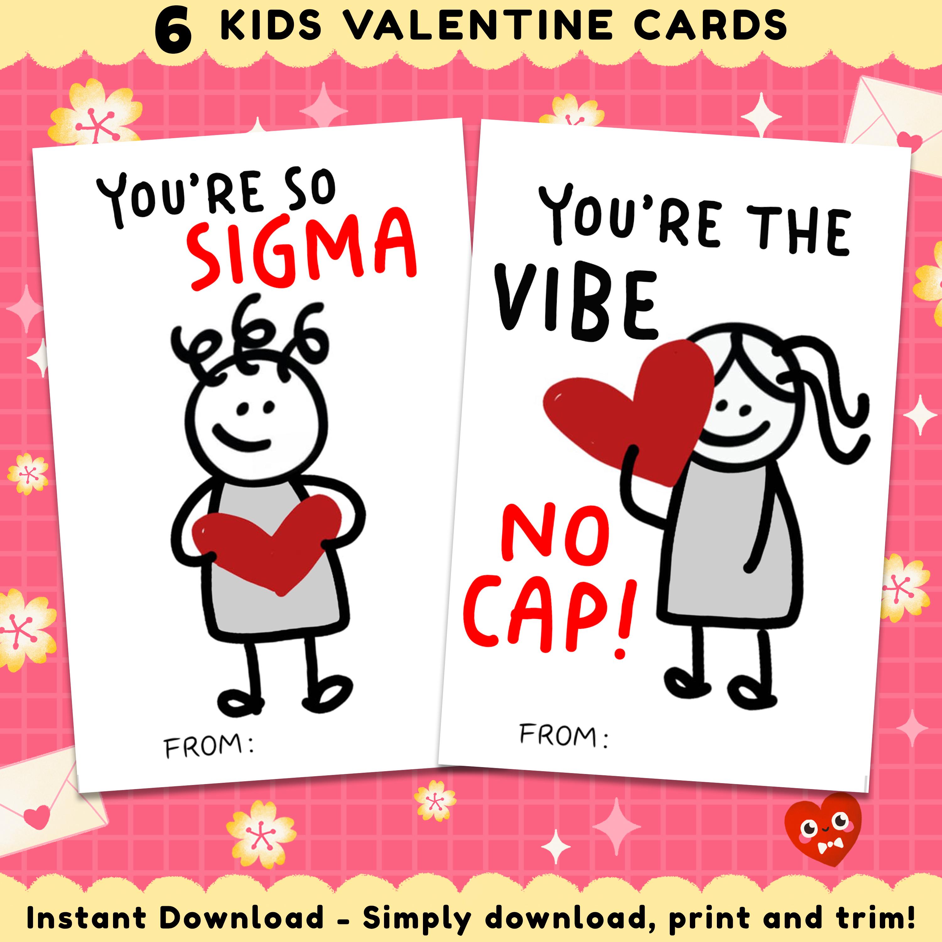 Slang Kids Valentines Day Cards - Funny Printable Tween & Teen School ...