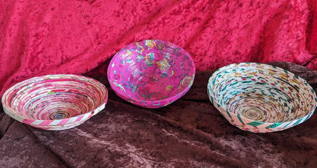 Recycled Paper Bowls, Handmade Paper Bowls, Unique Bowl, Trinket Bowl ...