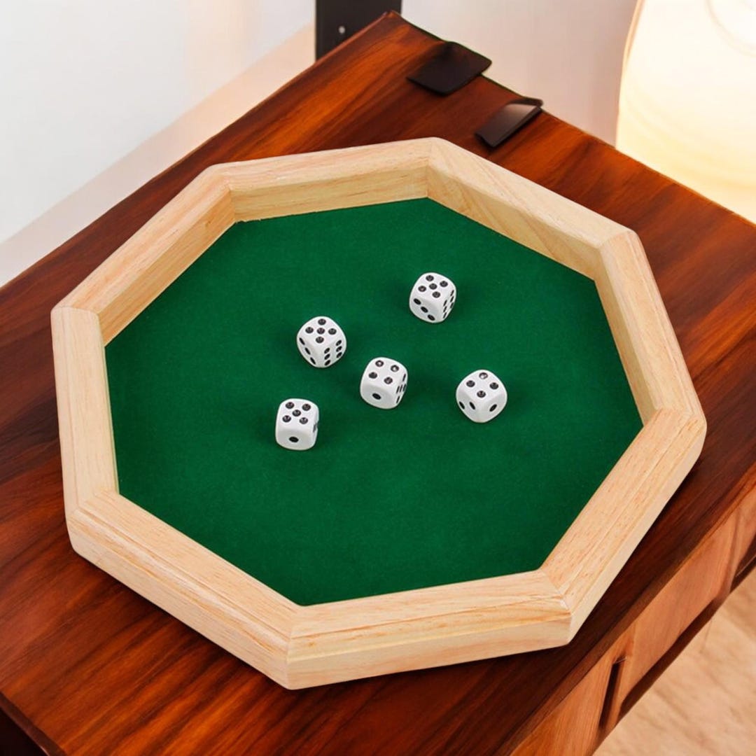 Custom Wooden Dice Tray and Storage Box, RPG Dice Rolling Mat With Felt ...