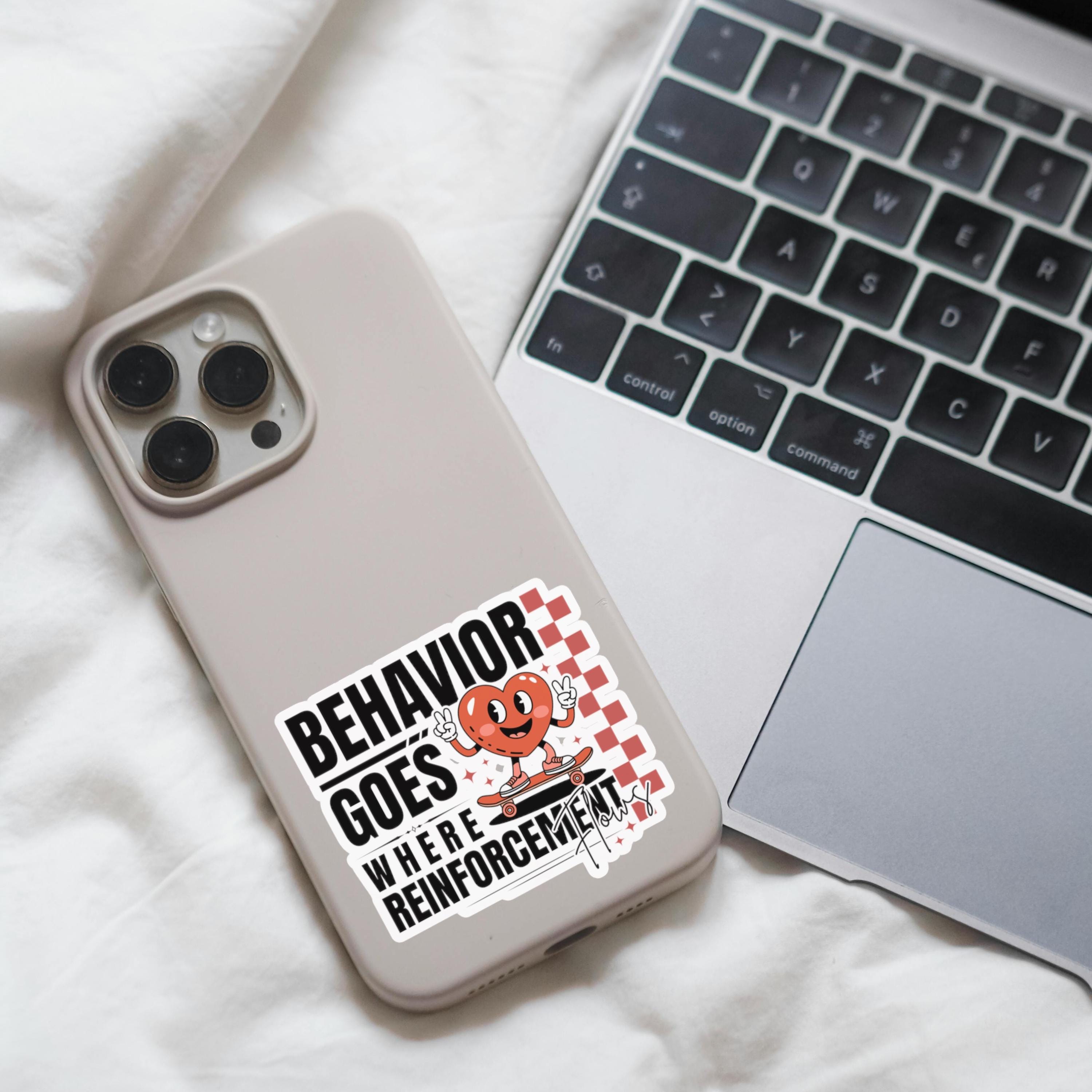 Valentine Heart Behavior Goes Where Reinforcement Flows Sticker: ABA ...