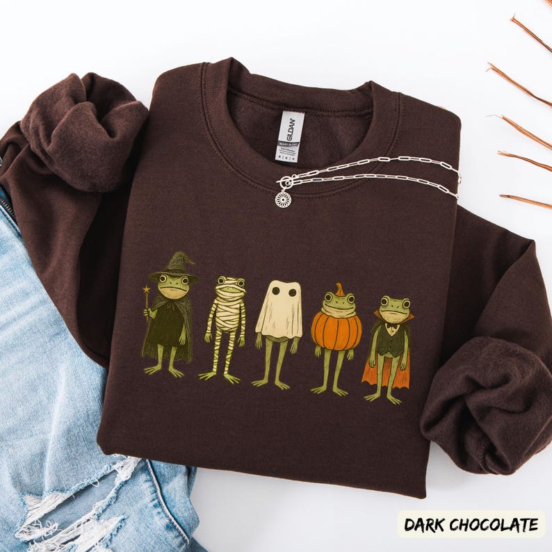 Spooky Frog Halloween Costumes Sweatshirt, Cute Frog Lover Gift - Etsy