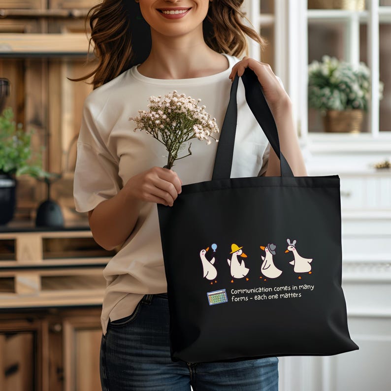 Silly Goose AAC Communication Advocacy Tote Bag: Speech & Behavior ...