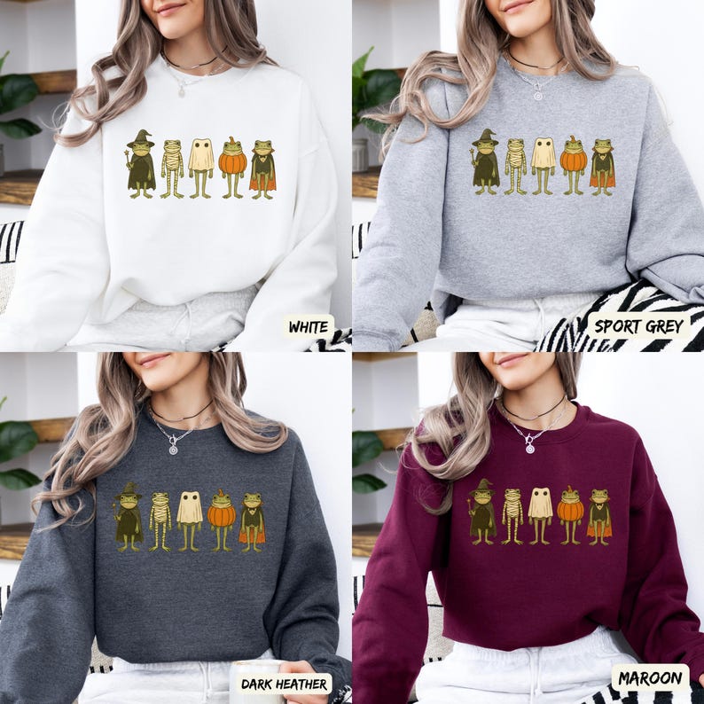 Spooky Frog Halloween Costumes Sweatshirt, Cute Frog Lover Gift - Etsy