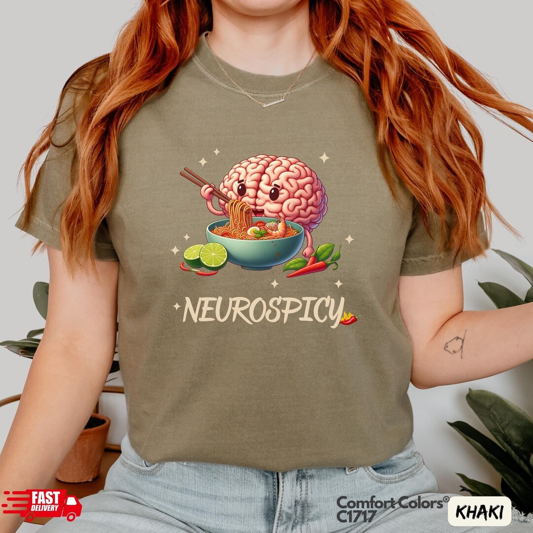 Neurospicy Spicy Noodle Brain Comfort Colors® T-shirt, Neurodiversity ...